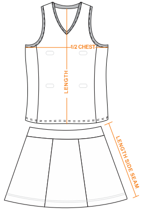 Netball Singlet - Size charts